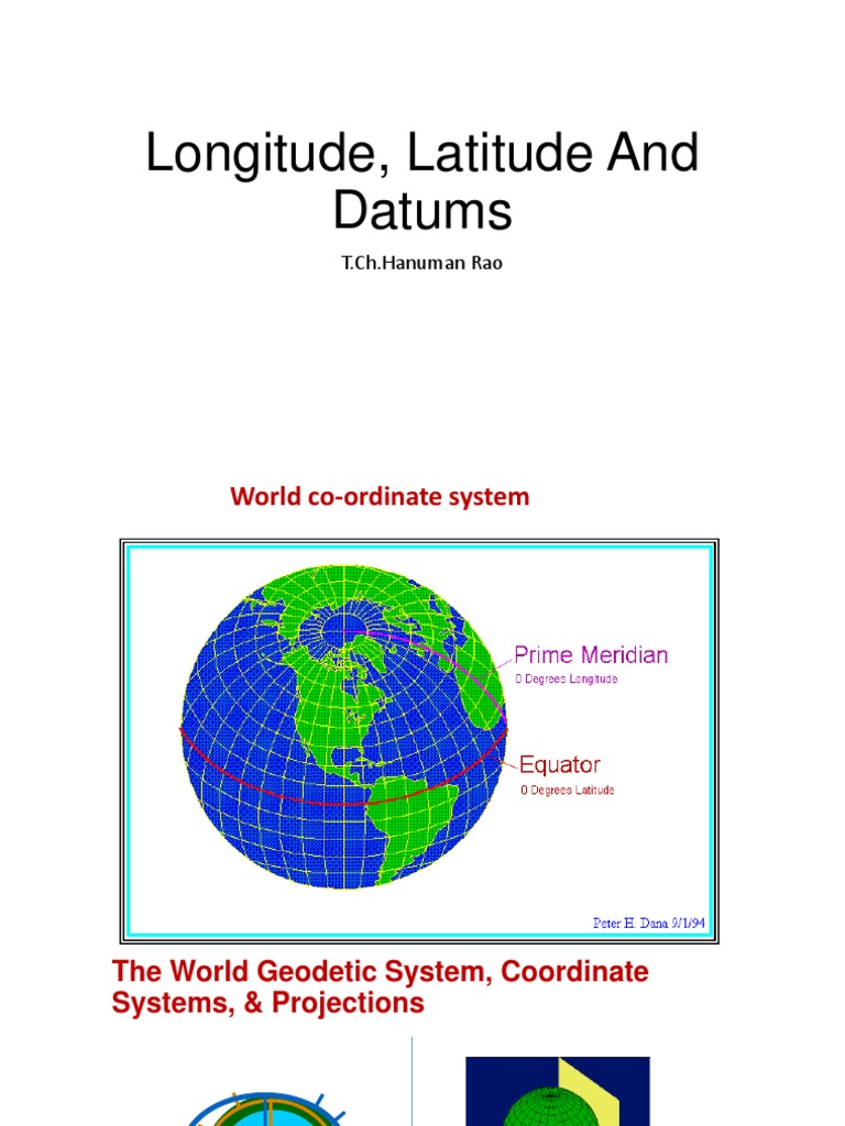 Longitude, Latitude and Datums | PDF | Latitude | Geodesy