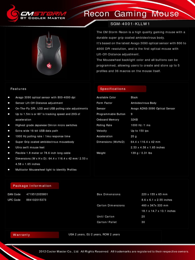 Recon Gaming Mouse | PDF | Technology & Engineering