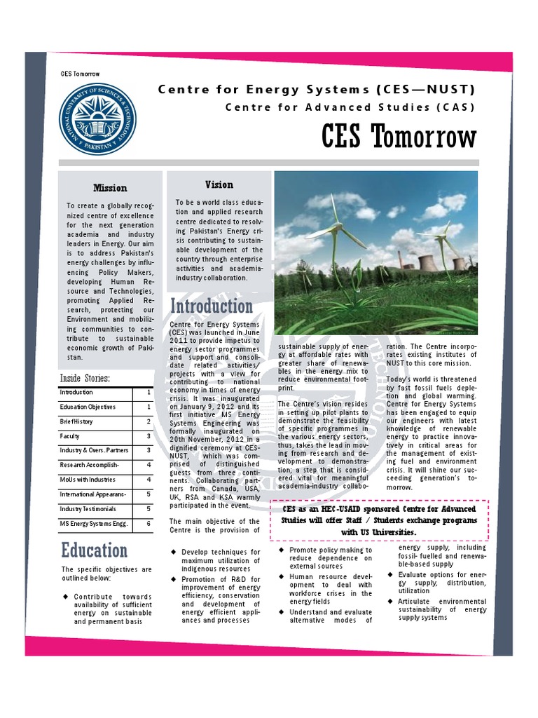 Prospectus 2013 - CES NUST | PDF | Sustainability | Algae Fuel