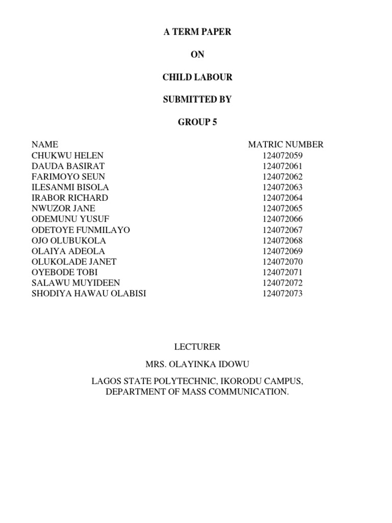 Child Labour Report | Download Free PDF | Child Labour | Hiv/Aids