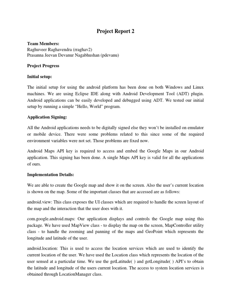 Report Android Pdf Android Operating System Application Programming Interface