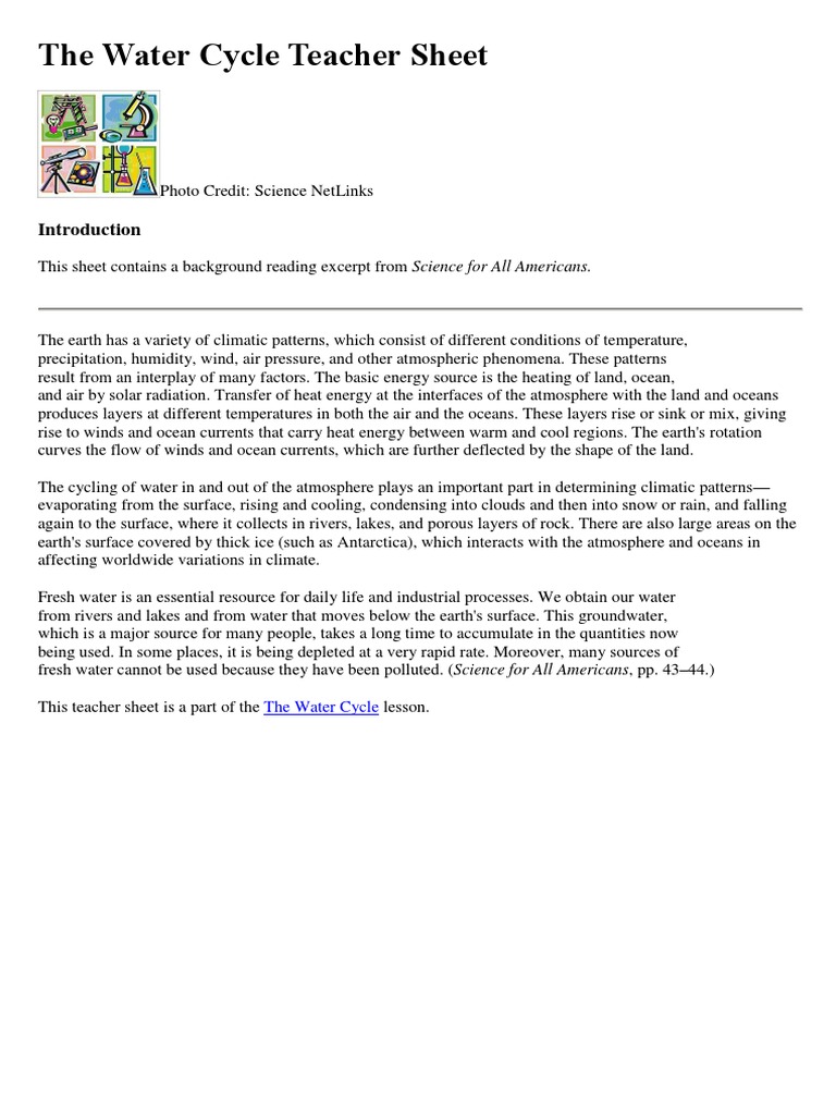 Understanding the Water Cycle Basics | PDF