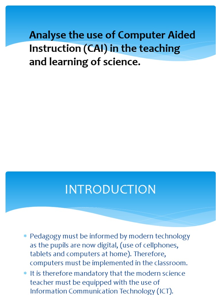 Computer Aided Learning | PDF | Educational Technology | Simulation