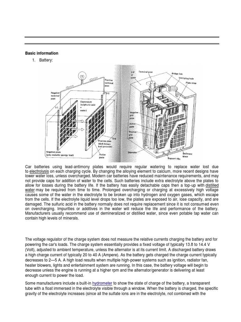 Electrical Systems in Automotive Technology | PDF | Battery ...