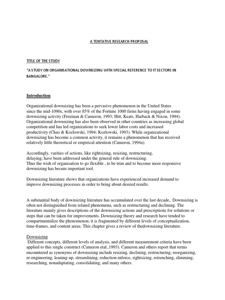 A Tentative Research Proposal | PDF | Layoff | Employment
