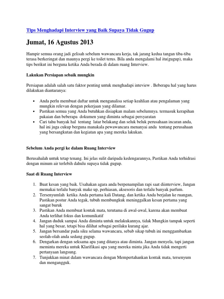 Interview Documents