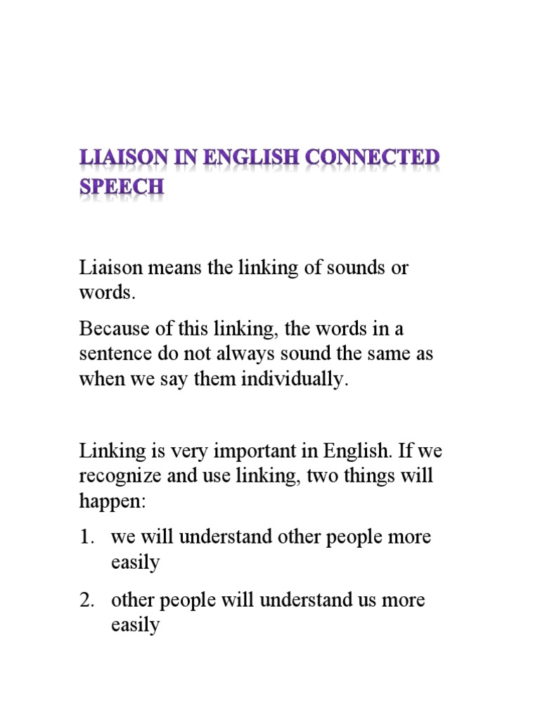 Understanding English Liaison | PDF | Oral Communication | Human Voice