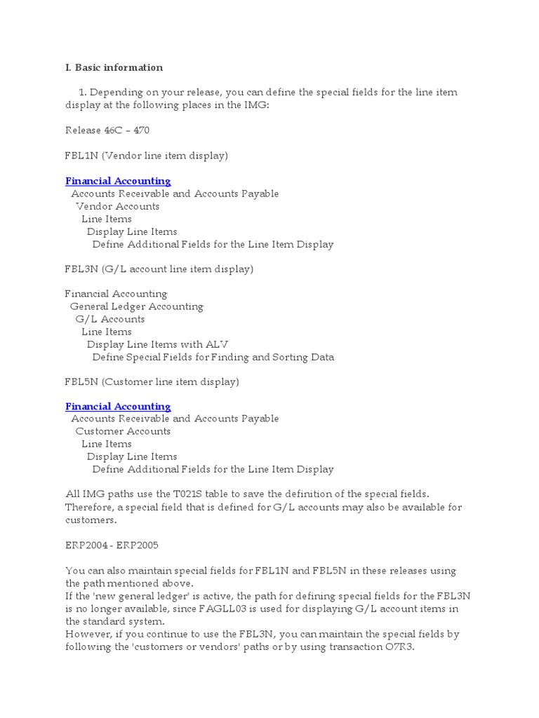 FBL5N Customer Line Item Display Guide | PDF | Financial Accounting ...