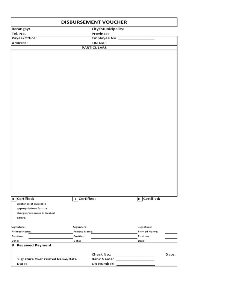 Disbursement Voucher Form | PDF