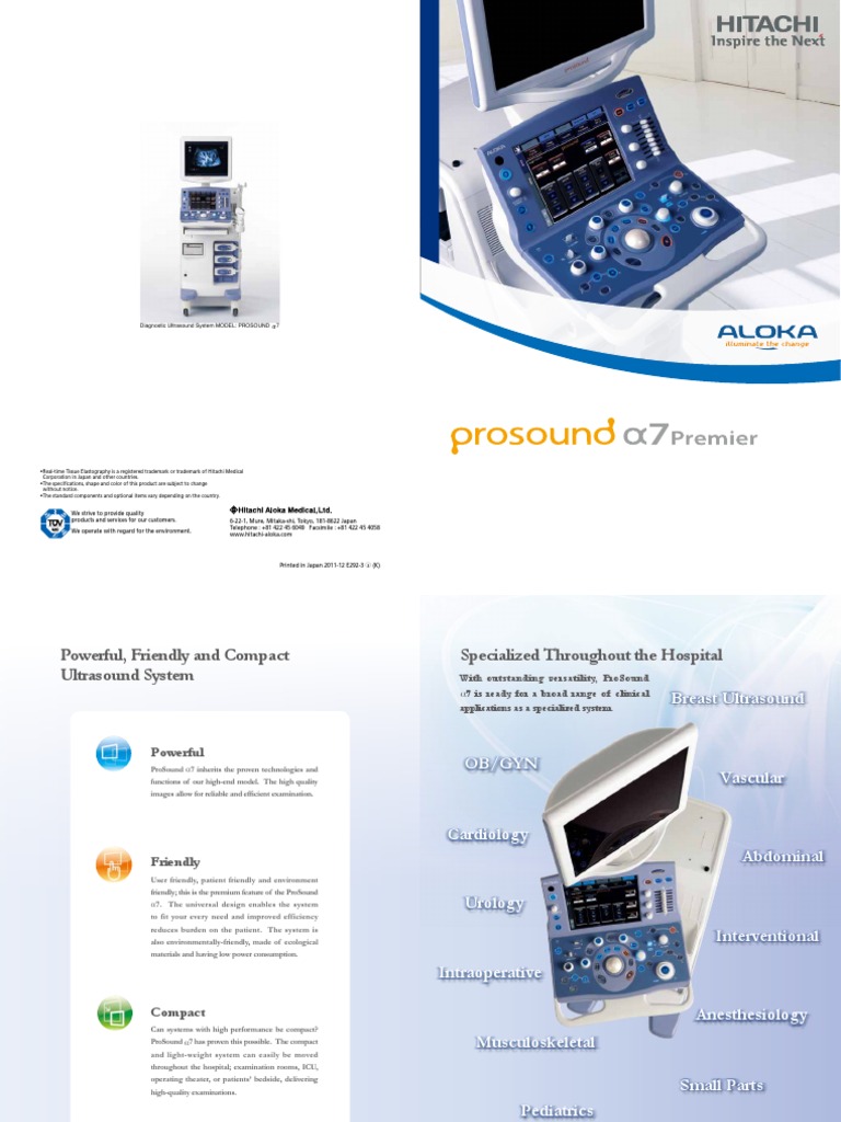 Diagnostic Ultrasound System MODEL: PROSOUND α7 | PDF | Medical ...