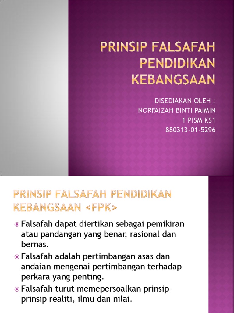 Prinsip Falsafah Pendidikan Kebangsaan | PDF