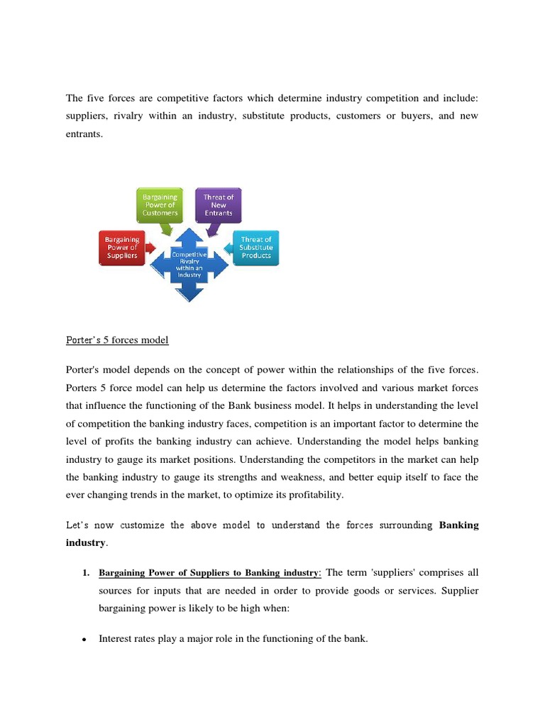 Porters 5 Forces | PDF | Banks | Interest