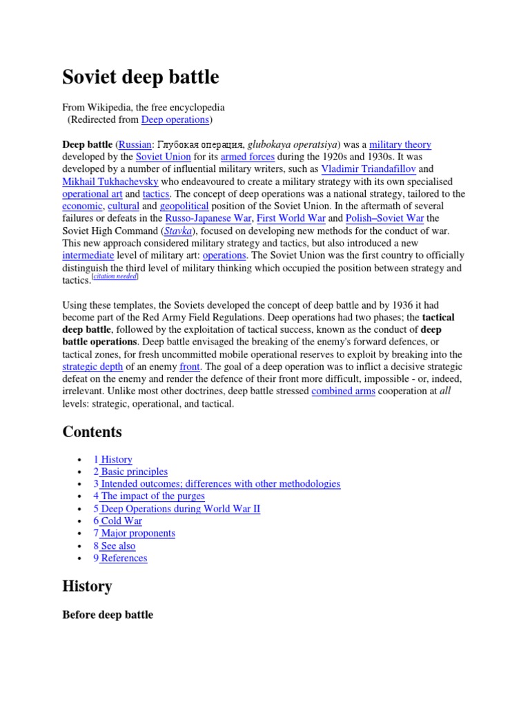 Soviet deep battle doctrine | PDF | Regiment | Red Army