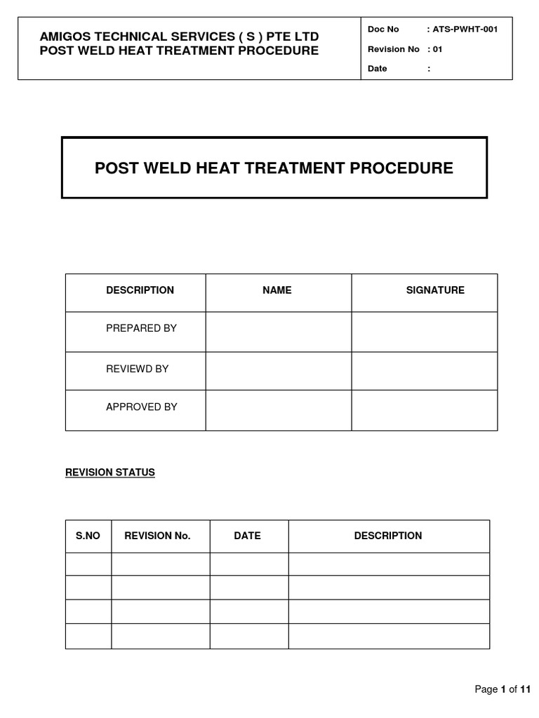 Pwht Procedure | Welding | Thermocouple