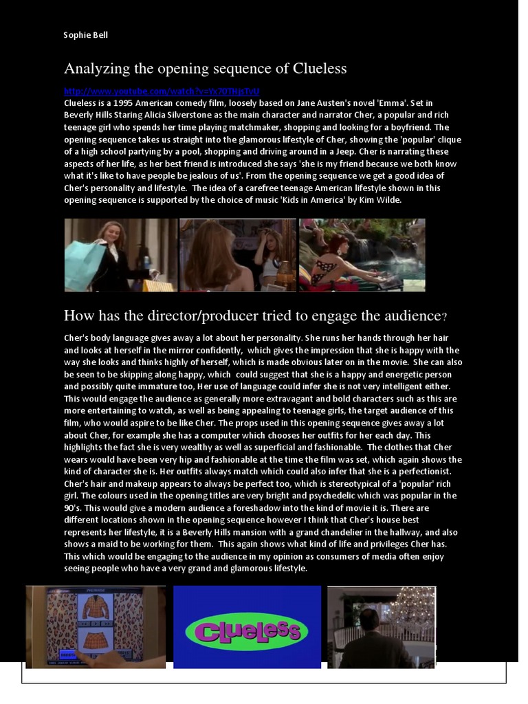 Analyzing Clueless' Opening Sequence | PDF | Art | Mystery, Thriller ...
