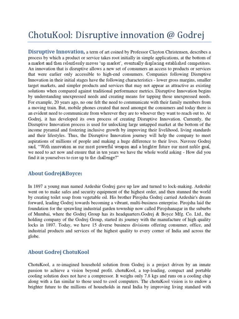 ChotuKool: Godrej's disruptive innovation brings affordable ...