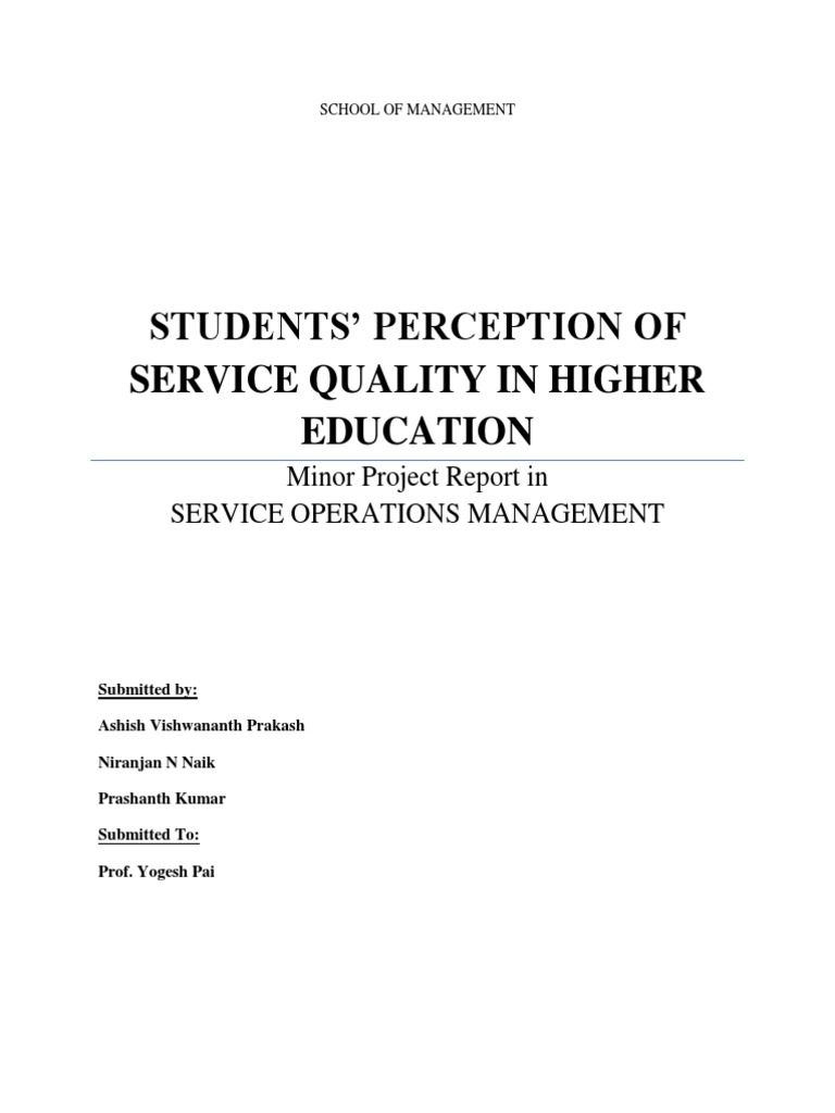 Service Quality in Higher Education | PDF | P Value | Cronbach's Alpha