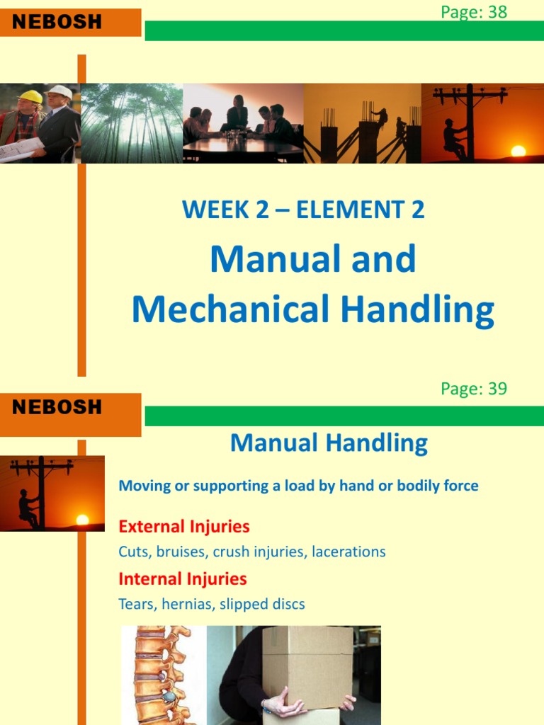 NEBOSH IGC2 Elements 2 (Manual and Mechanical Handling) | PDF | Crane ...