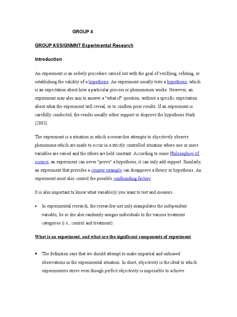 Experiment Research | PDF | Scientific Control | Experiment