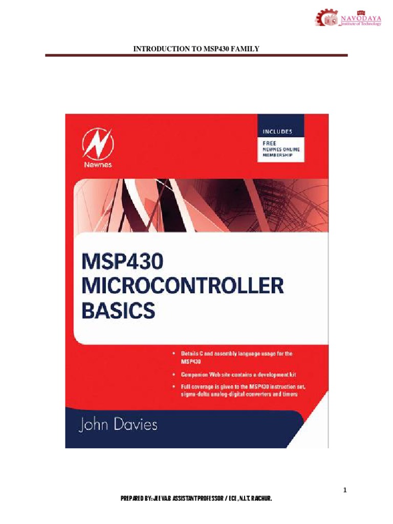 Introduction To Msp430 Family | PDF | Instruction Set | Central Processing Unit