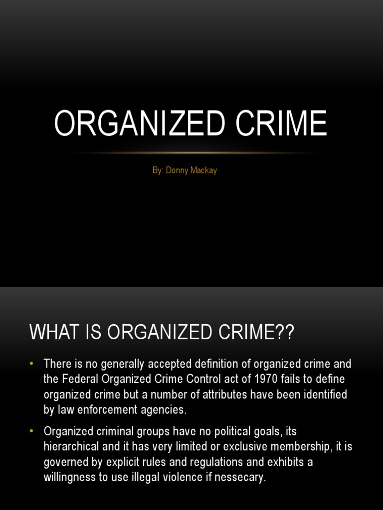 Organized Crime | PDF | Organized Crime | Prohibition