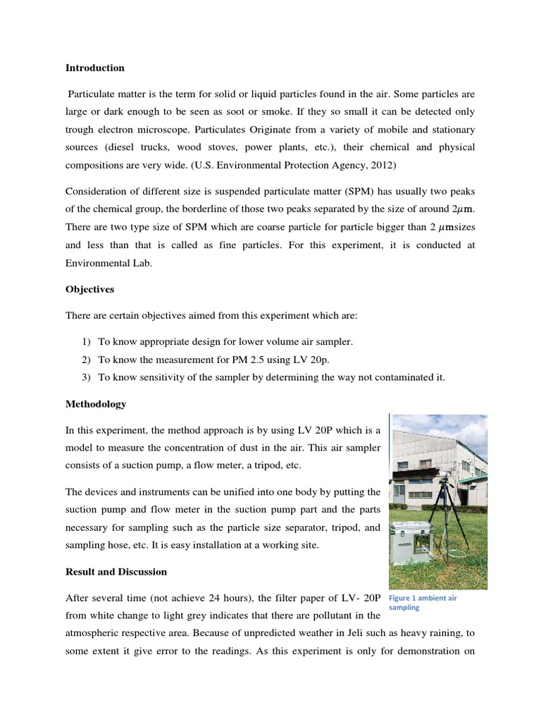 Figure 1 Ambient Air Sampling | PDF | Particle | Particulates