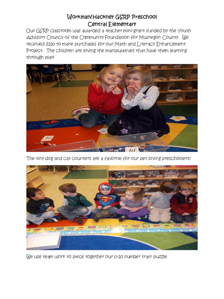 GSRP Preschool Math & Literacy Project | PDF | Wellness