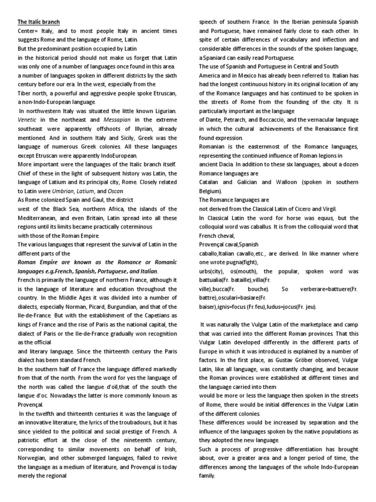 Venetic in The Northeast and Messapian in The Extreme | PDF | Latin | Italy