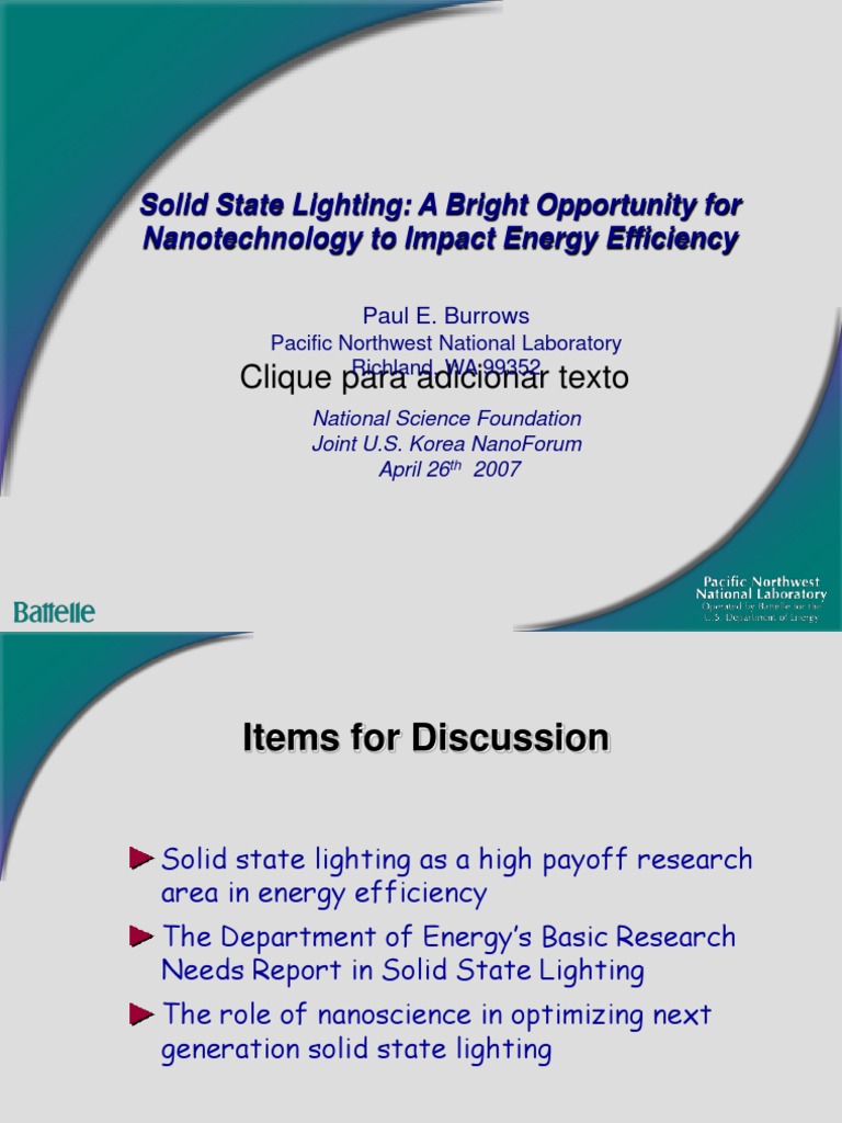 Solid State Lighting Energy Efficiency | PDF | Oled | Light Emitting Diode