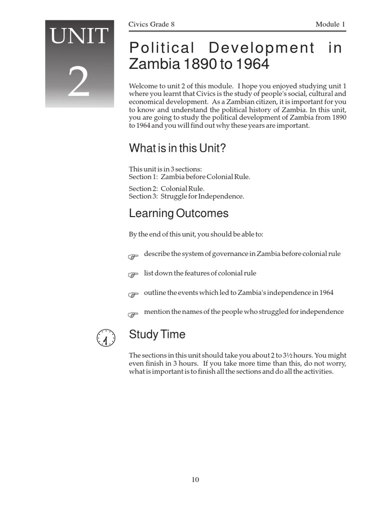 Unit02 Political Development Zambia | PDF | Zambia