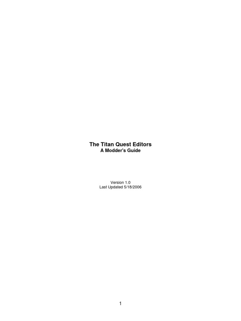 Titan Quest Modding Guide | PDF | Technology & Engineering