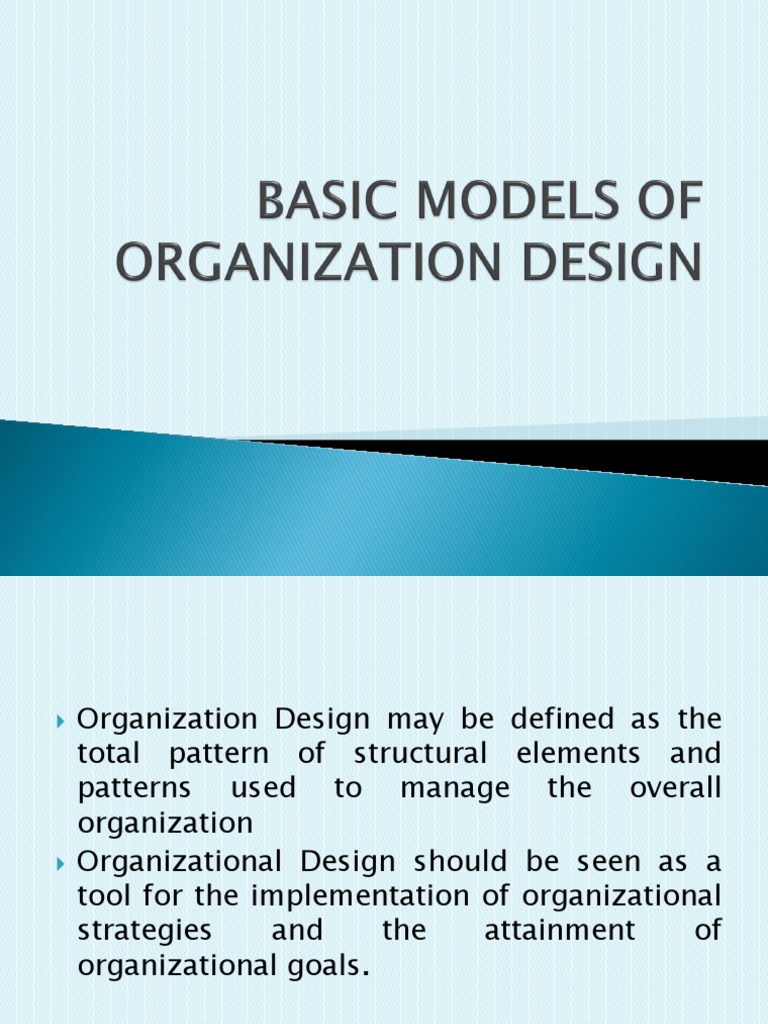 Basic Models of Organization Design | Organizational Structure ...