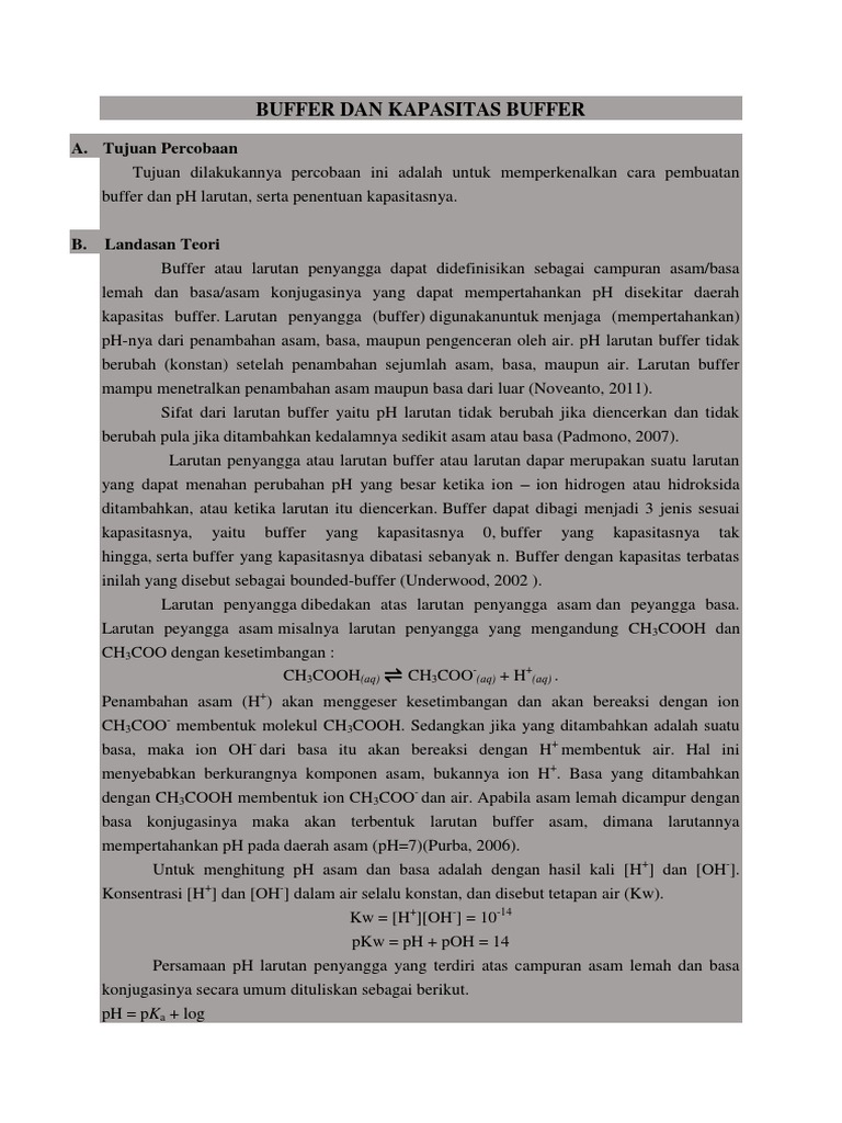 Buffer Dan Kapasitas Buffer | PDF | Sains & Matematika
