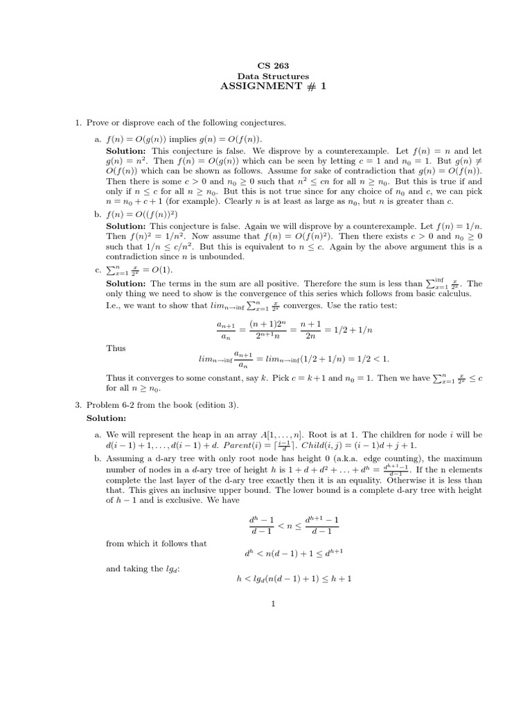 1 Solns | PDF | Time Complexity | Algorithms