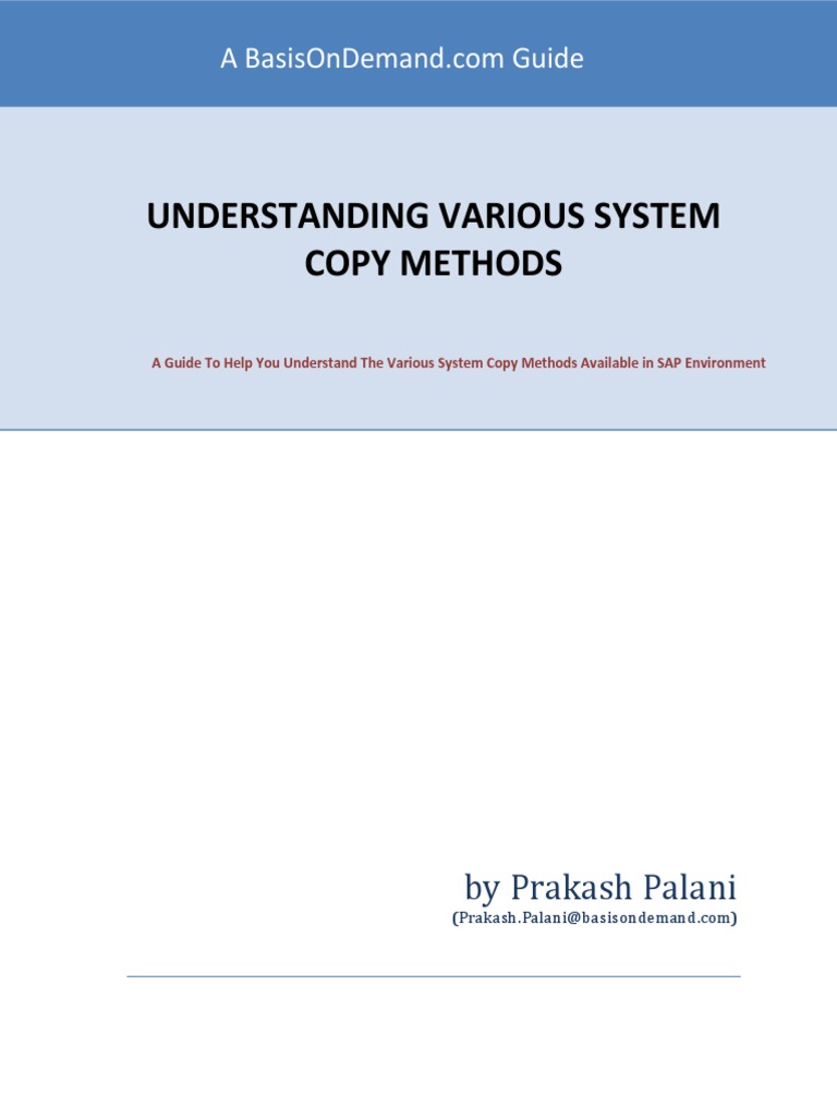 Guide To Help You Understand Various Methods of System | PDF