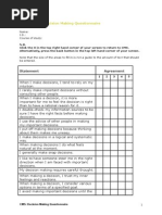 General Decision Making Style Questionnaire | PDF | Decision Making ...