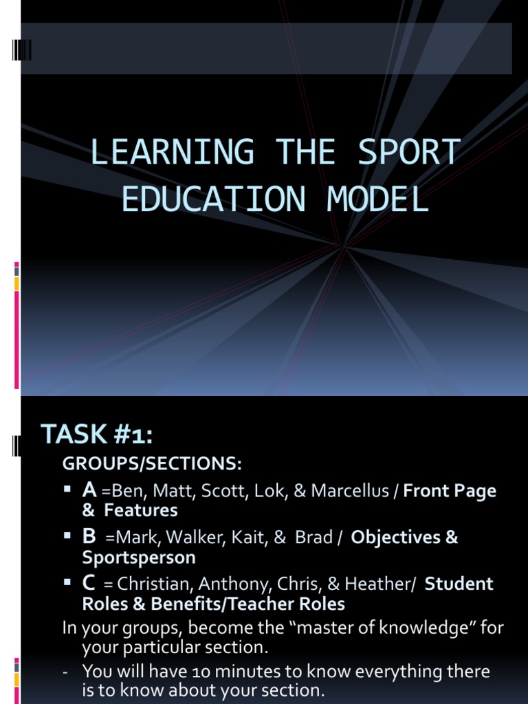 Sport Education Model Lecture-1 | PDF | Learning | Communication