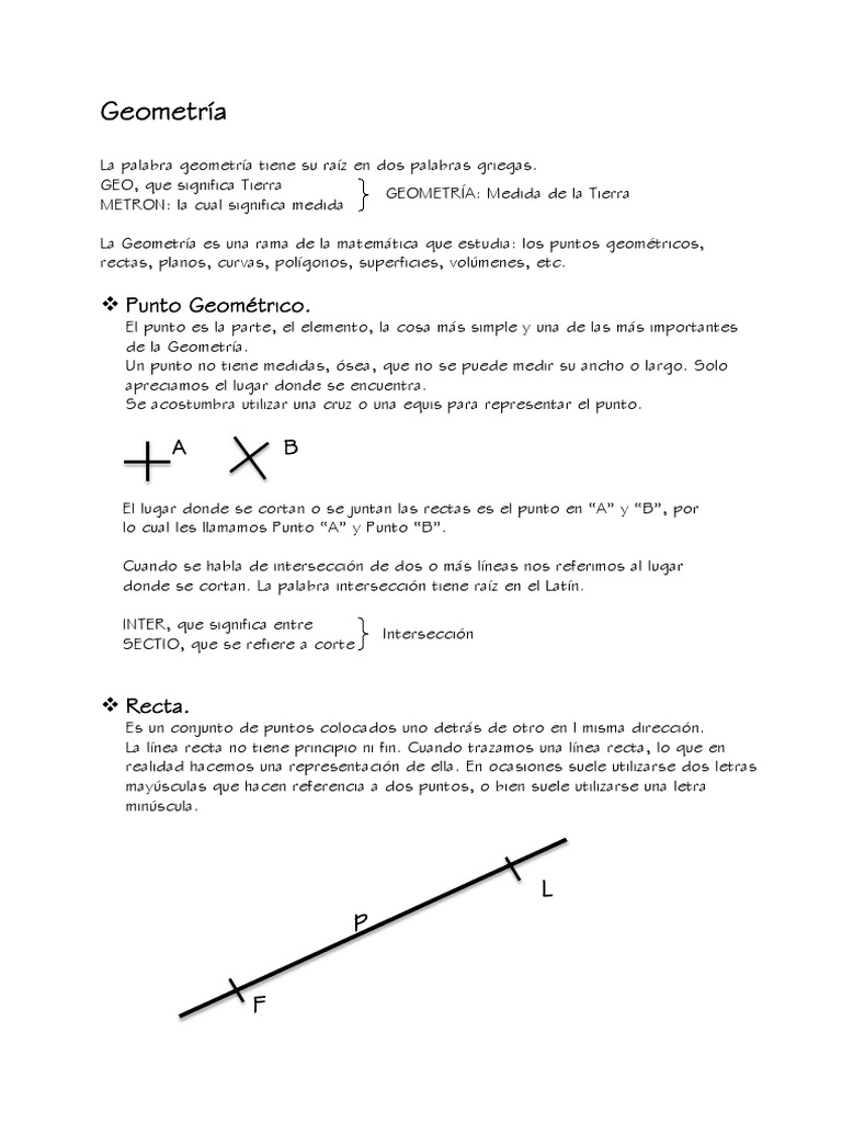 Significado de Puntos y Rectas en Geometría | PDF | Línea (geometría ...