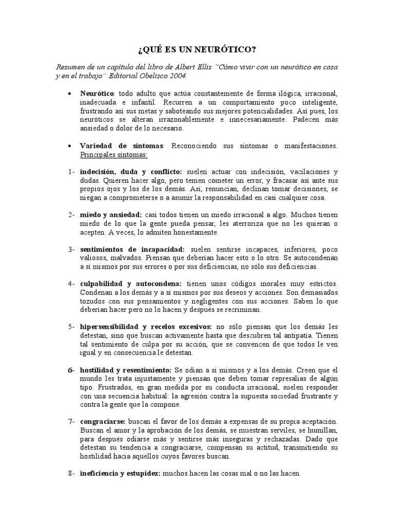 Como Vivir Con Un Neurotico | Psicosis | Neurosis