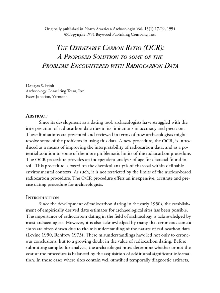 Ocr Dating Paper | PDF | Radiocarbon Dating | Porosity