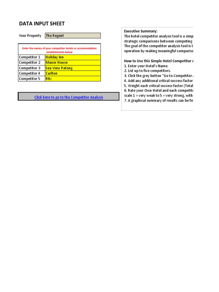 Simple Hotel Competitor Analysis | PDF | Market Segmentation | Hotel
