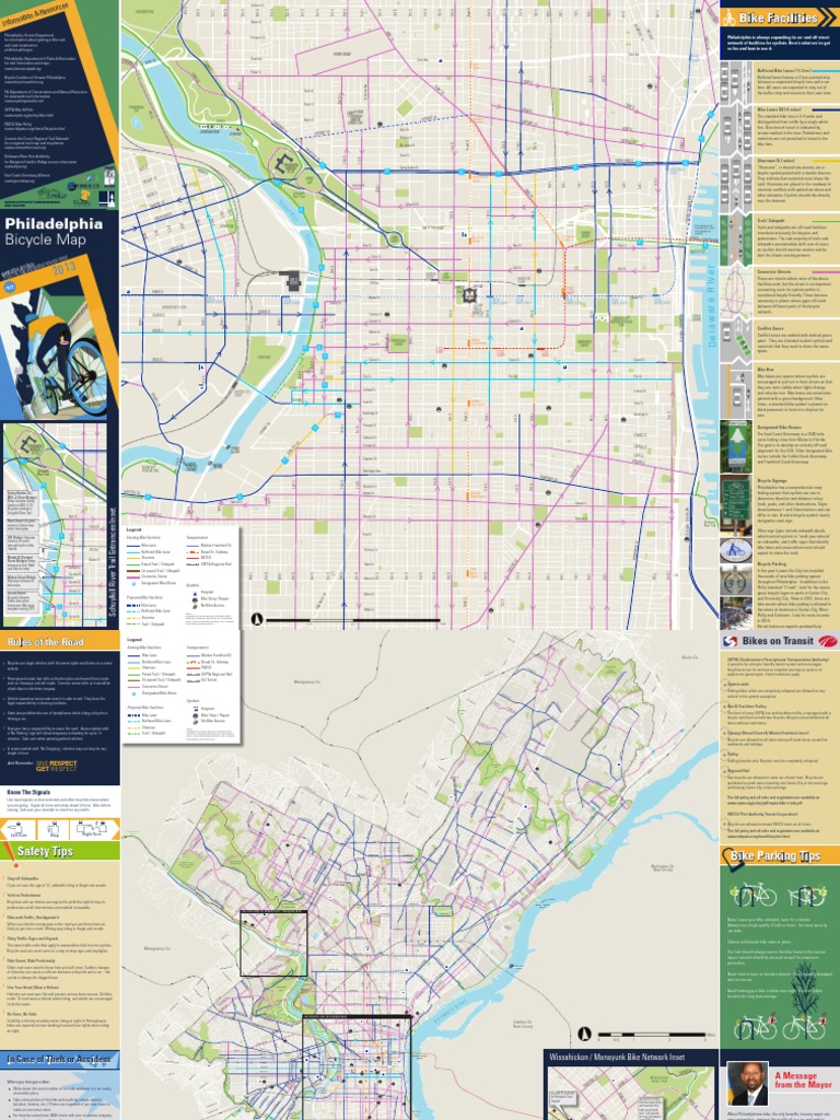 2013 Philadelphia Bike Map | Cycling Infrastructure | Septa
