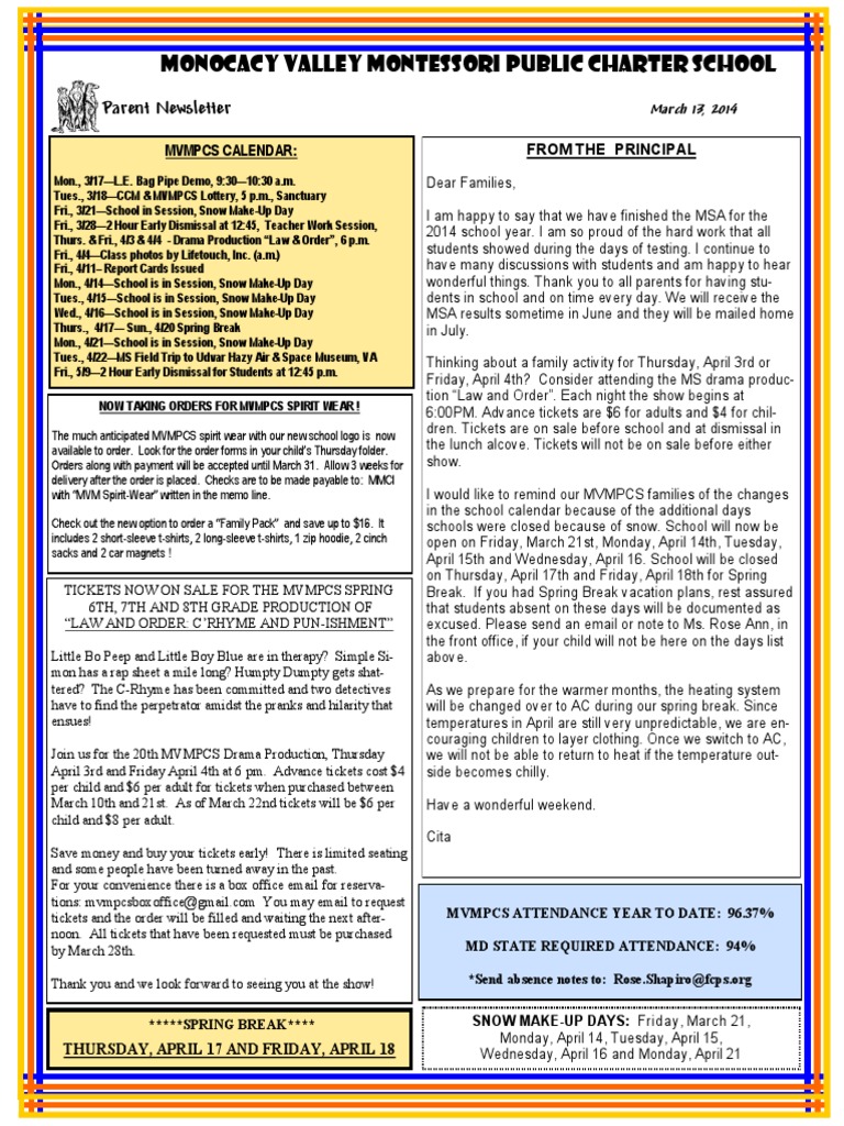 MVMPCS March 2014 Parent Newsletter | PDF | Immunology | Vaccines