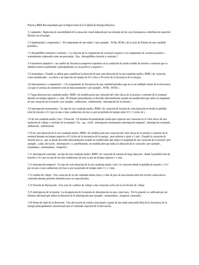 Ieee 1159 | PDF | voltaje | Frecuencia