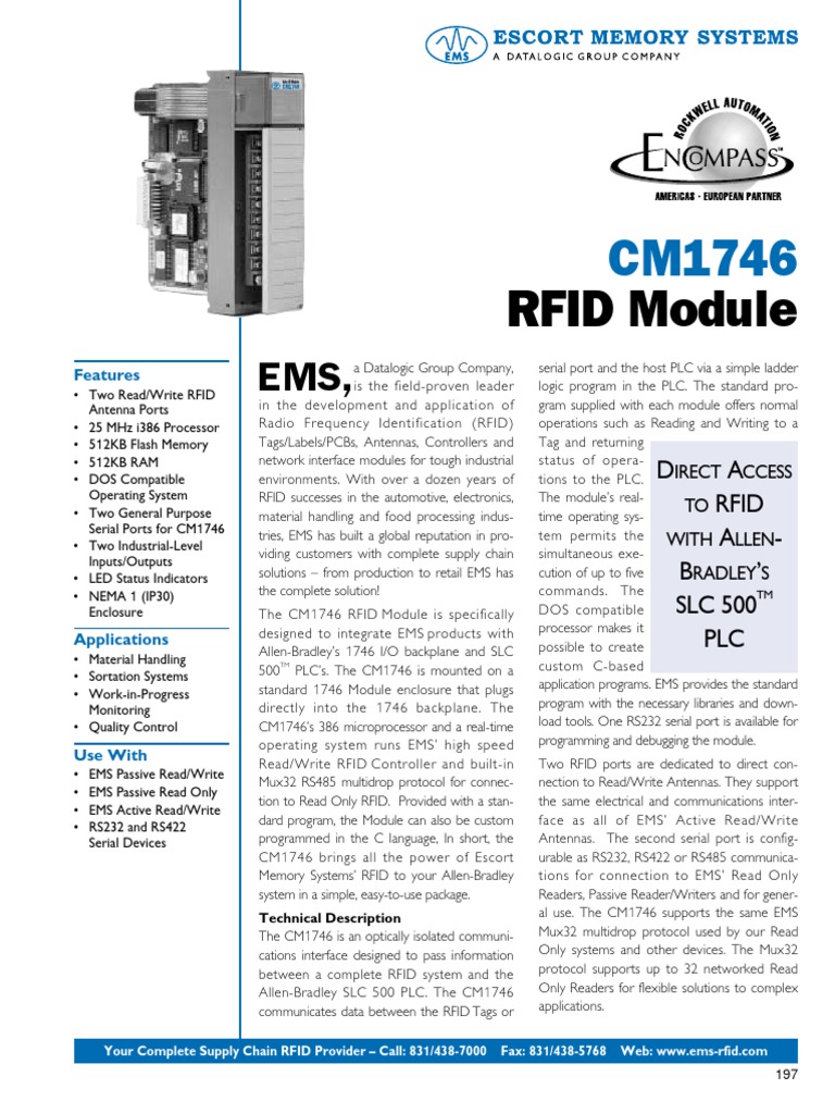 cm1746 Datasheet | PDF | Radio Frequency Identification | Input/Output