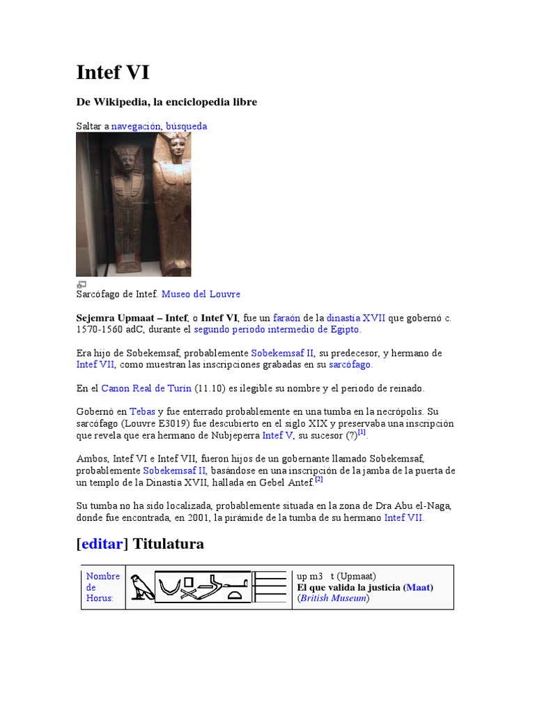 17-11 Intef VI | PDF