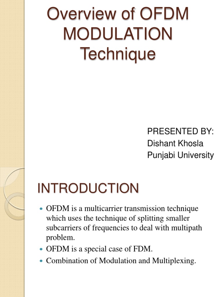 Overview Of Ofdm Modulation Technique Pdf Orthogonal Frequency
