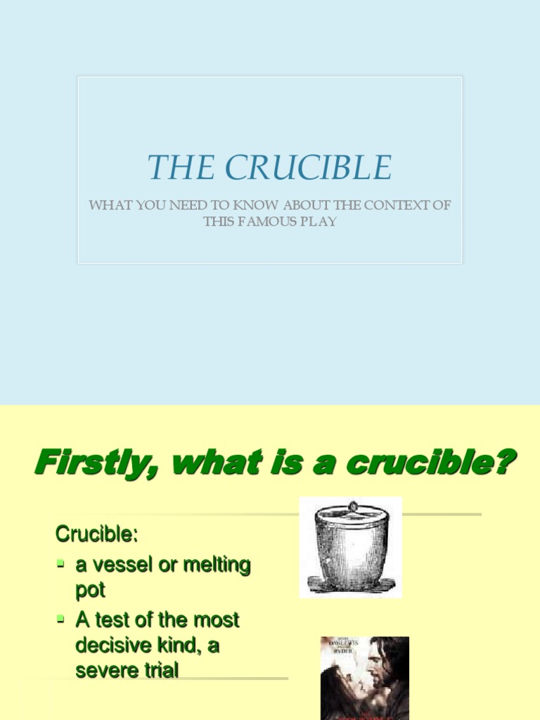 Intro Historical Background Crucible | PDF | Witchcraft | Politics ...