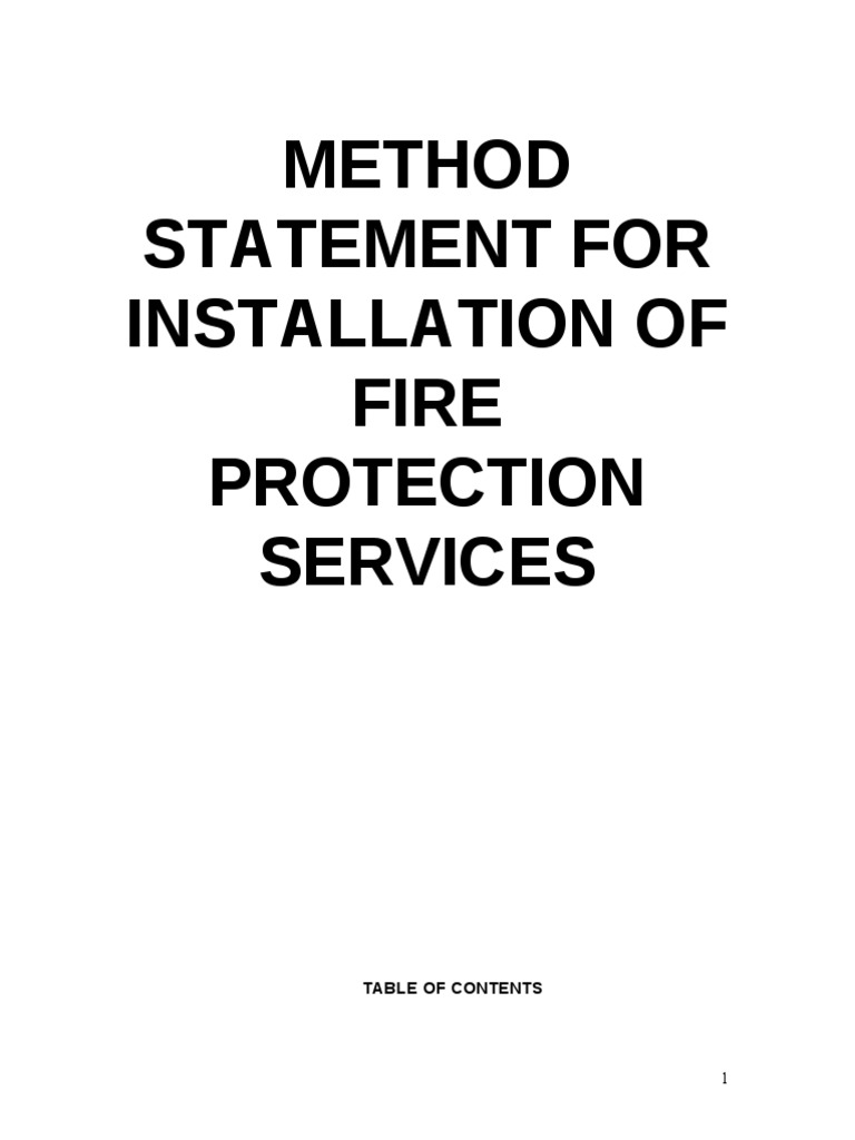 Method Statement Fire Protection Installation | PDF | Pipe (Fluid Conveyance) | Fire Sprinkler ...