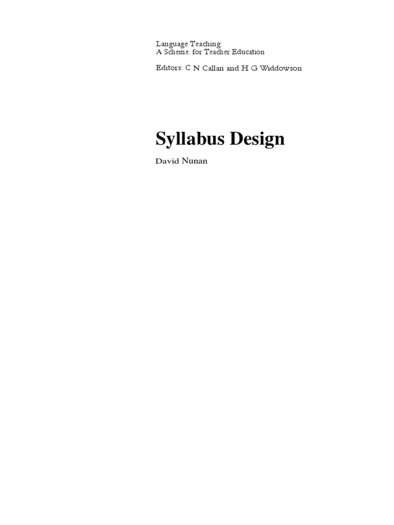 Syllabus Design | PDF